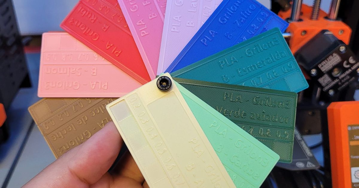 Grilon3 PLA Fandeck, color samples - muestrario colores by Akum.cl ...