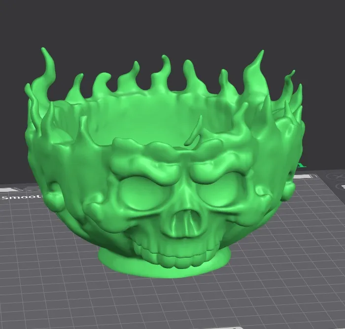 Skull Bowl with Flames (FREE) by Astro-FREE-3D-Art | Download free STL ...