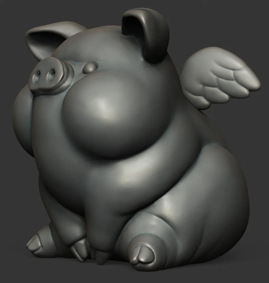 Winged happy pig by tes3d | Download free STL model | Printables.com