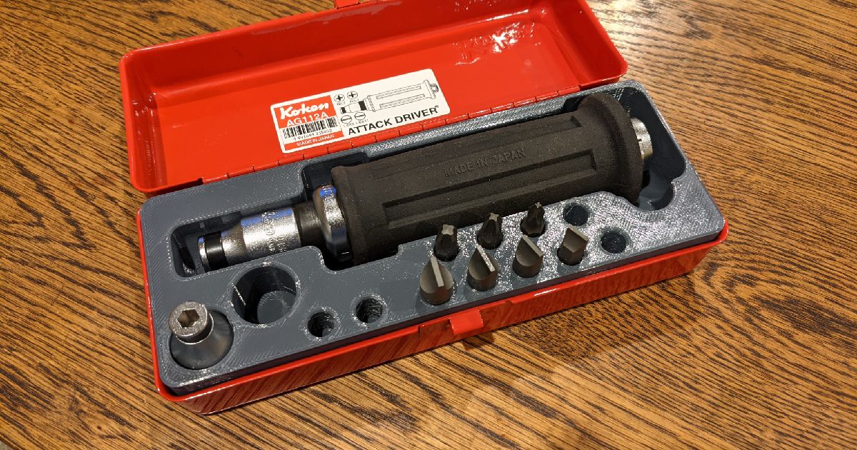 Koken Attack Driver Insert Tray by MSB | Download free STL model ...