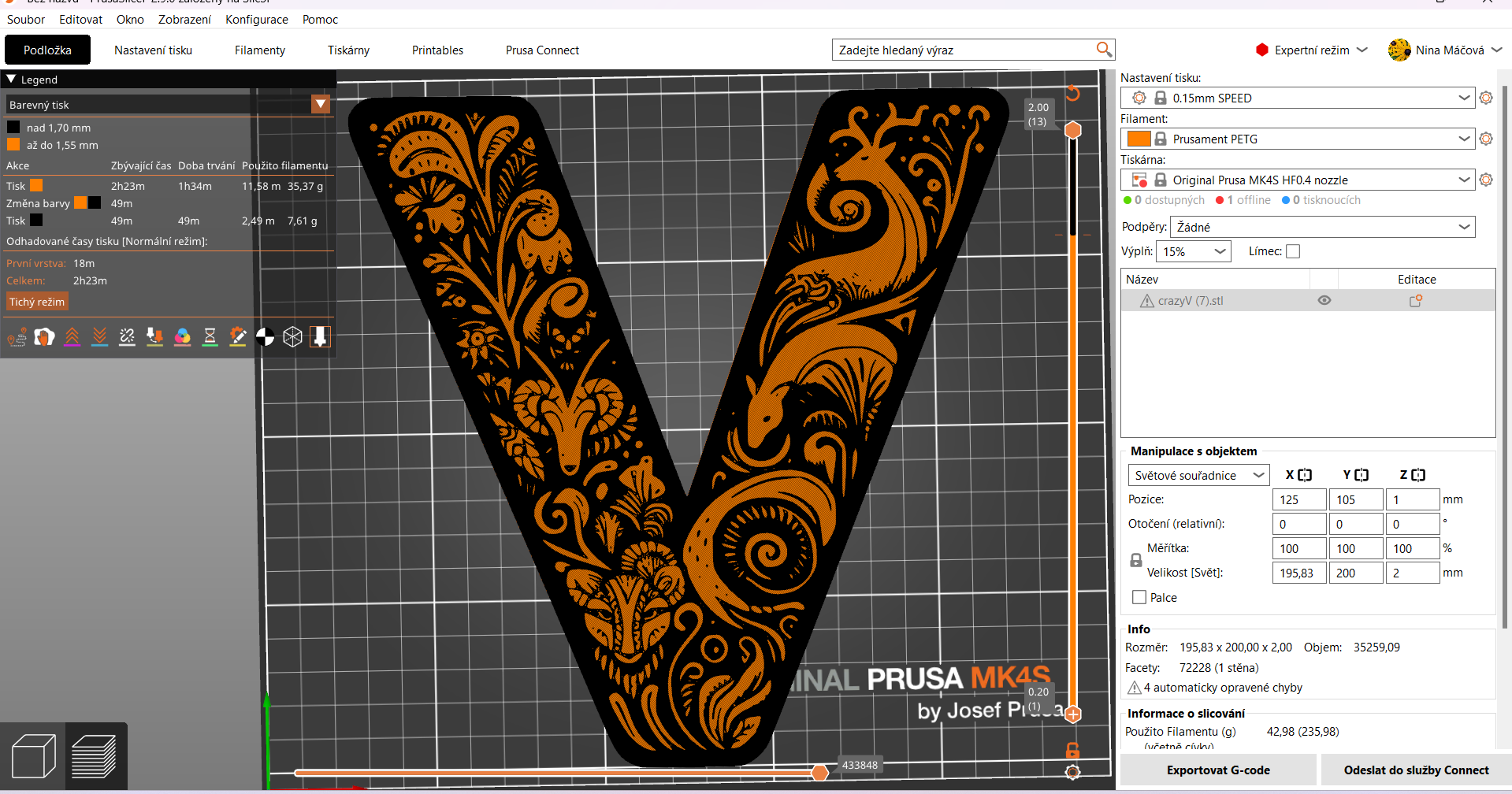 Crazy alphabet: Letter V by Nina Máčová | Download free STL model ...