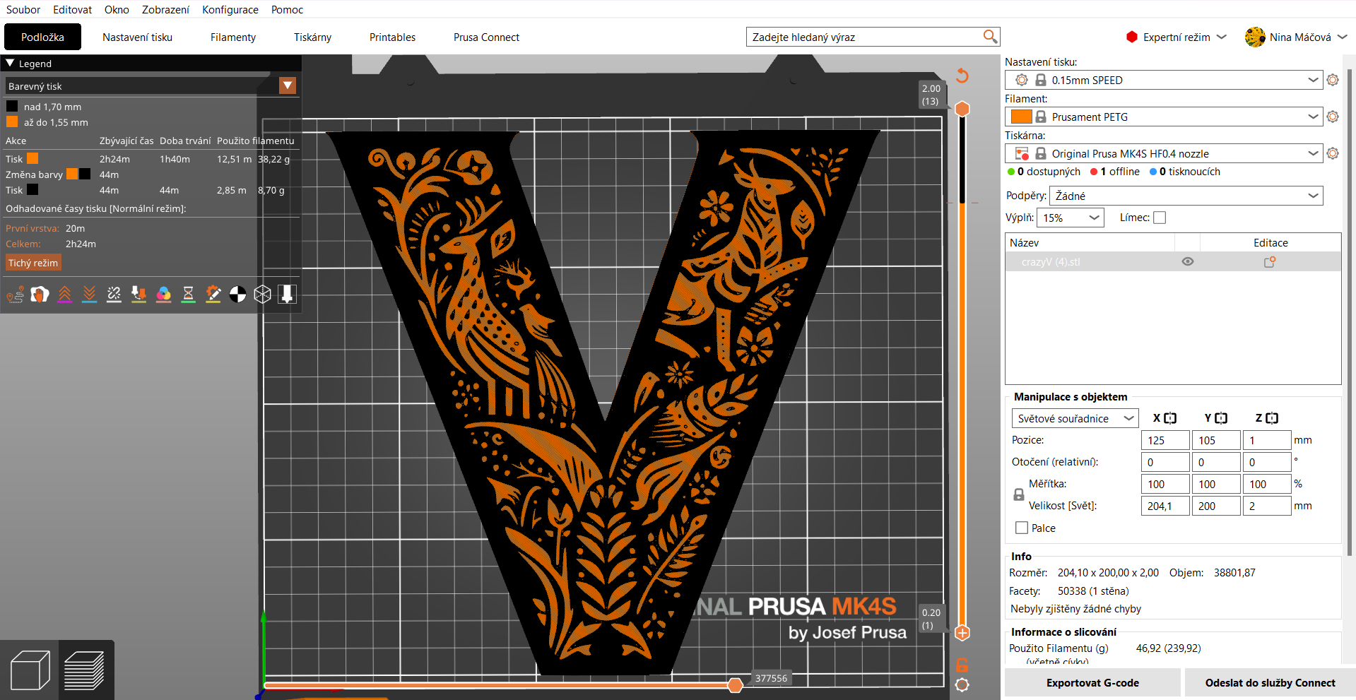 Crazy alphabet: Letter V by Nina Máčová | Download free STL model ...
