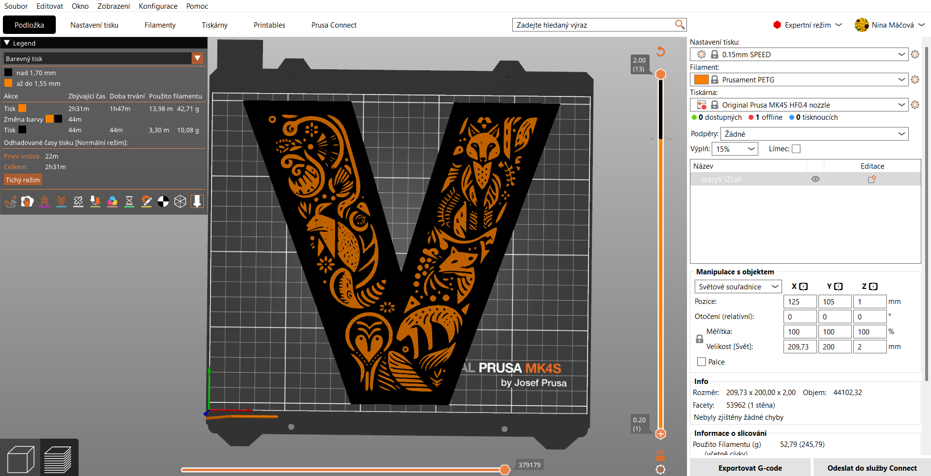 Crazy alphabet: Letter V by Nina Máčová | Download free STL model ...