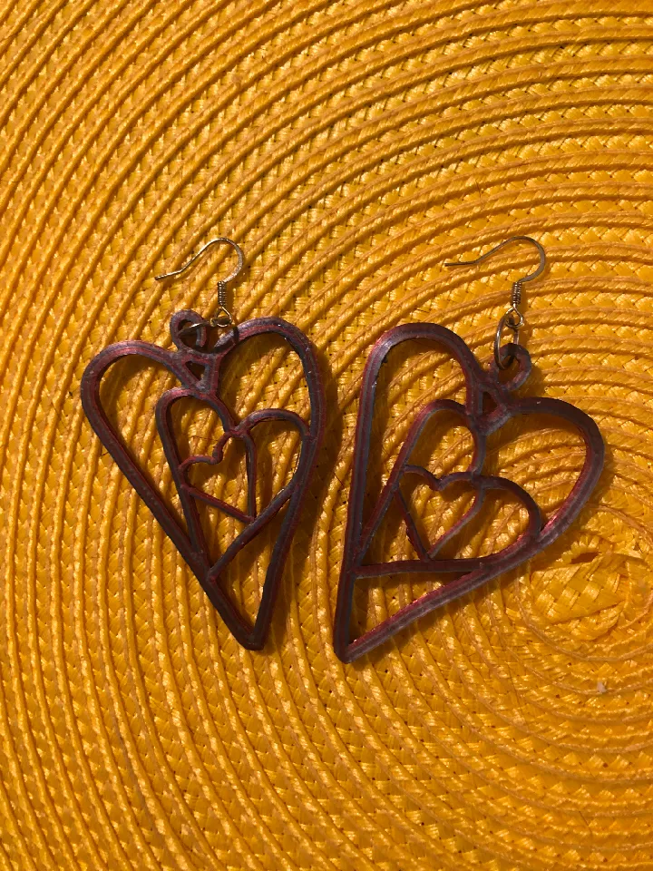 Cute Heart Shaped Earrings by Ronen Klimczak | Download free STL model ...