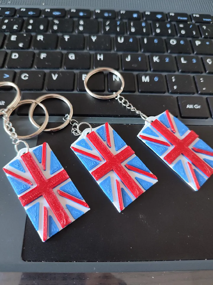 British flag keychain (3 color, one extruder) by incognito2pt ...