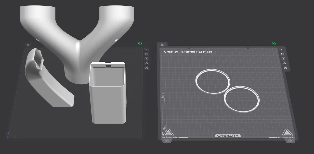 Creality K2 Plus waste poop chute, exhaust outlet vent and waste bin by ...