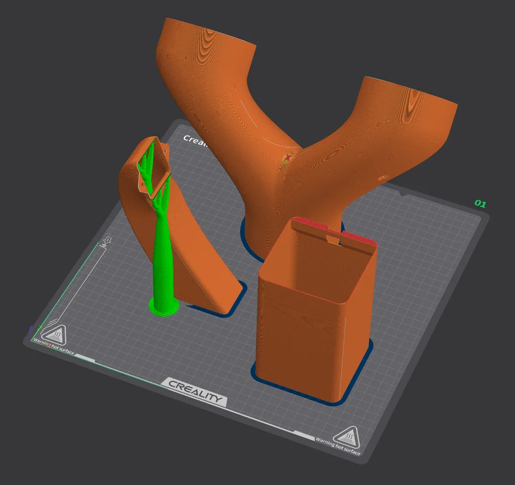 Creality K2 Plus waste poop chute, exhaust outlet vent and waste bin by ...