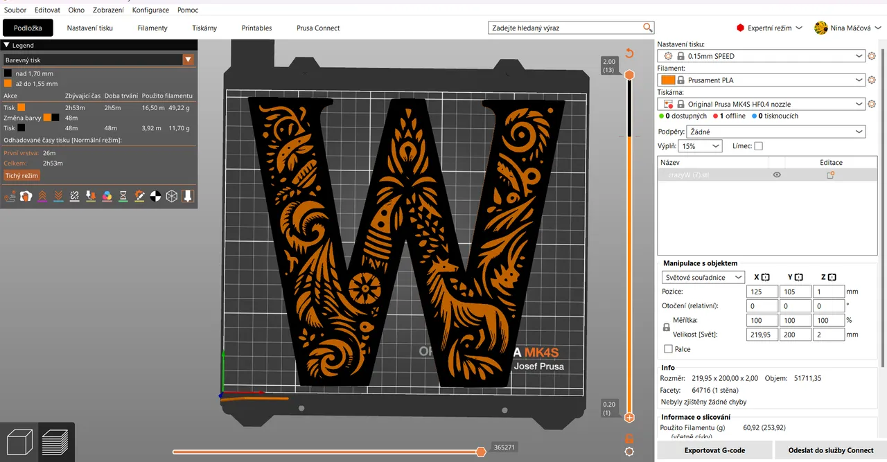 Crazy alphabet: Letter W by Nina Máčová | Download free STL model ...