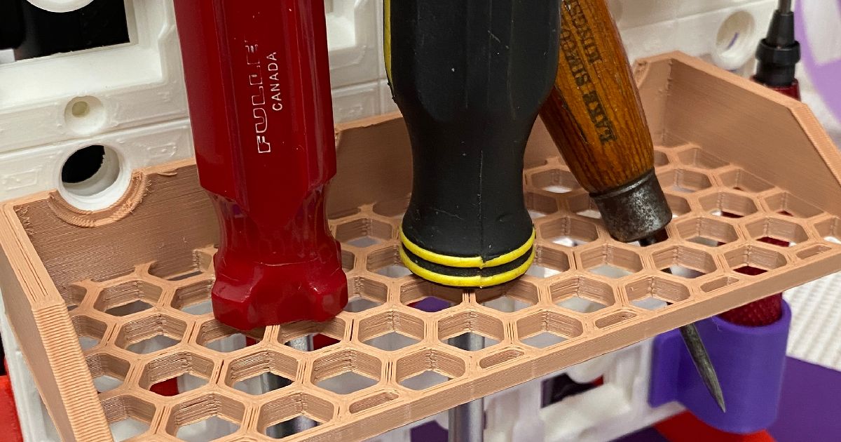 A GOEWS 4x honeycomb inspired screwdriver holder or shelf by Stan3dprintsns | Download free STL ...