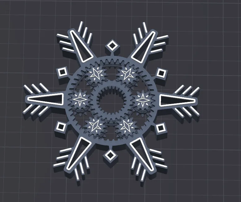 Snowflake - Planetary Gears - Fidget Spinner with finger hole by ...