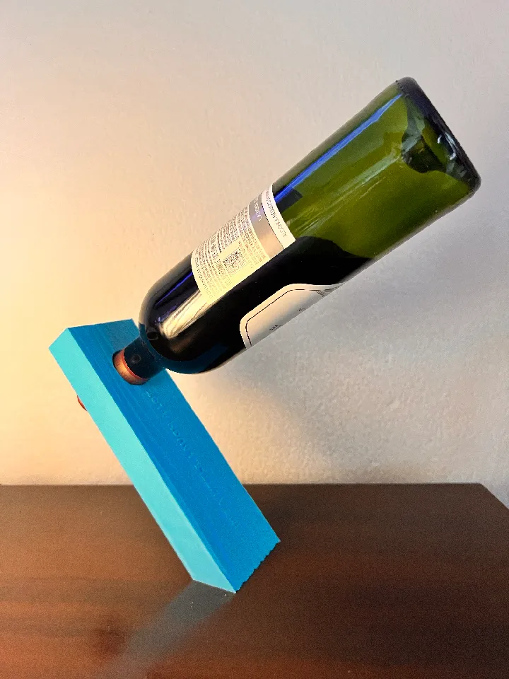 Wine Balance Stand - Textured by Rendered. | Download free STL model ...
