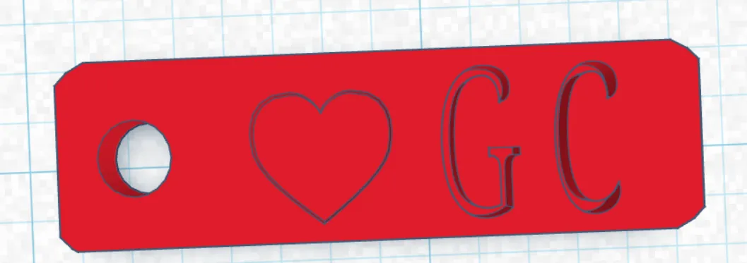 Name tag/keychain with heart and customizable letters by LOGAN WOODBURY ...