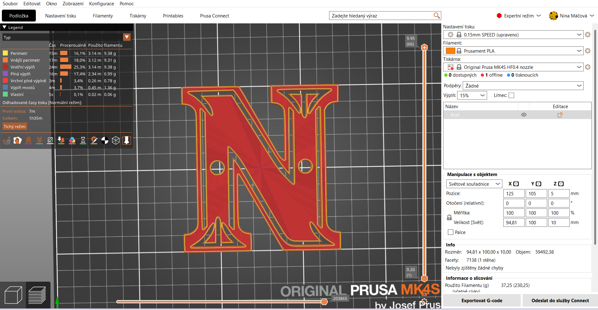 Letter N - very simple by Nina Máčová | Download free STL model ...