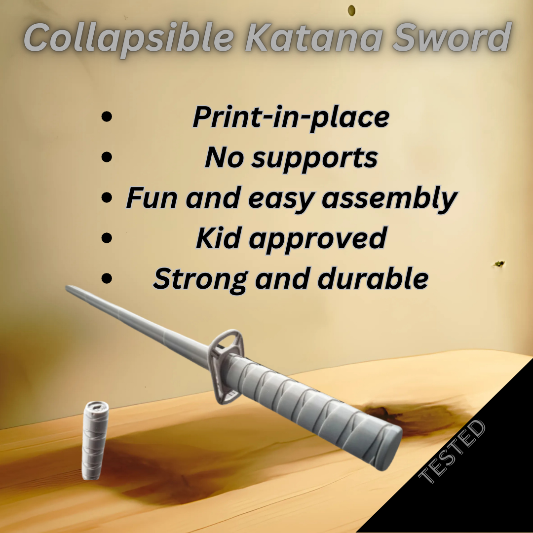 Collapsible Katana Sword (Print-in-Place) by Genginator1386 | Download ...