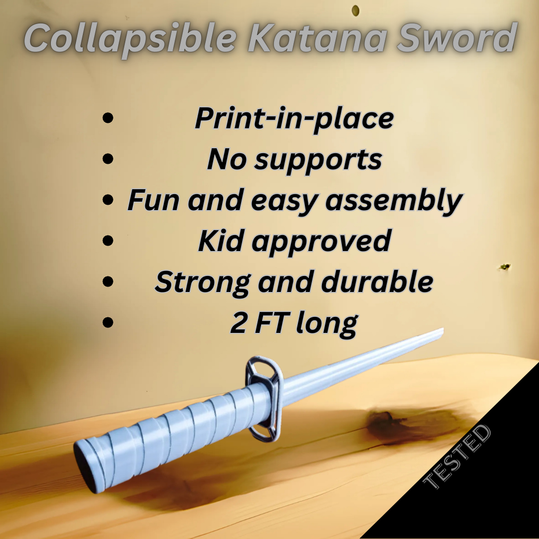 Collapsible Katana Sword (Print-in-Place) by Genginator1386 | Download ...