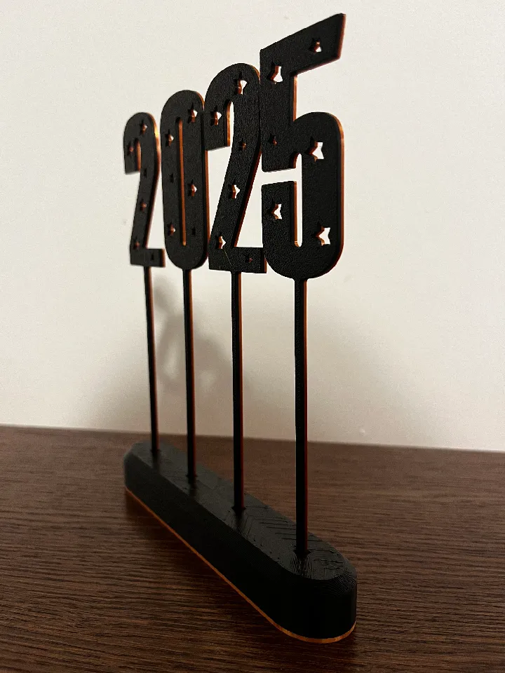 New Year ornament 2025, cake topper by Lupilpl | Download free STL ...