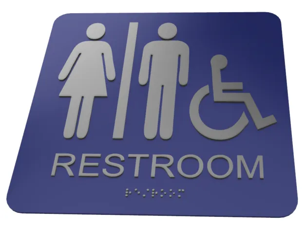Restroom Sign with Braille by williamblake | Download free STL model ...