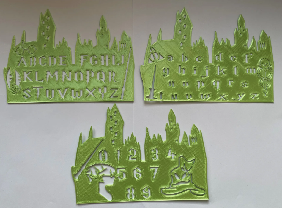 Harry Potter Alphabet Uppercase, alphabet lowercase and Numbers Stencil ...