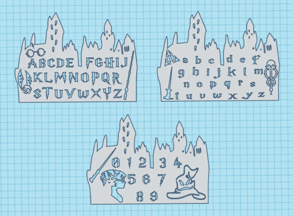 Harry Potter Alphabet Uppercase, alphabet lowercase and Numbers Stencil ...