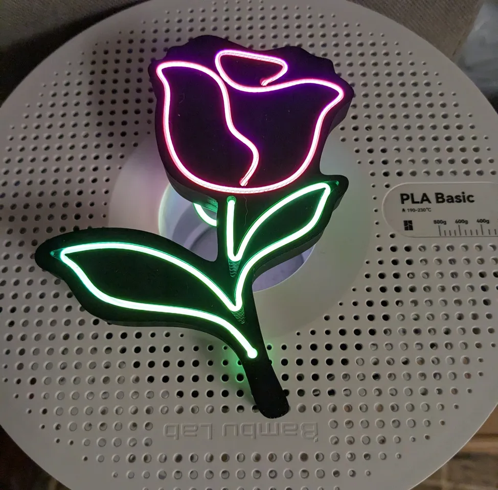 Mini LED Neon Rose sign by ndorr16 | Download free STL model ...