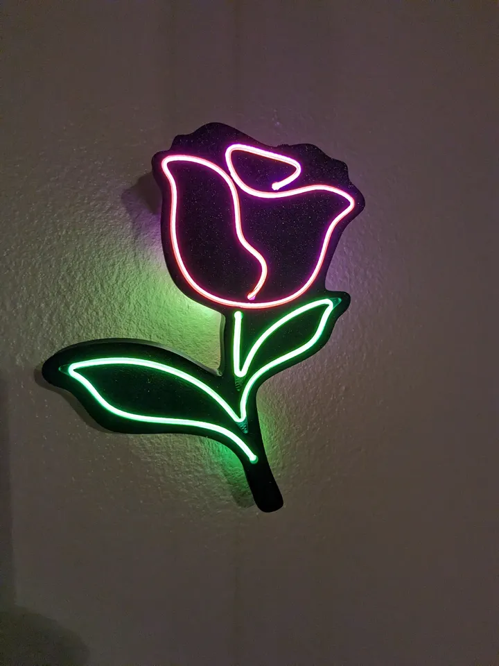 Mini LED Neon Rose sign by ndorr16 | Download free STL model ...