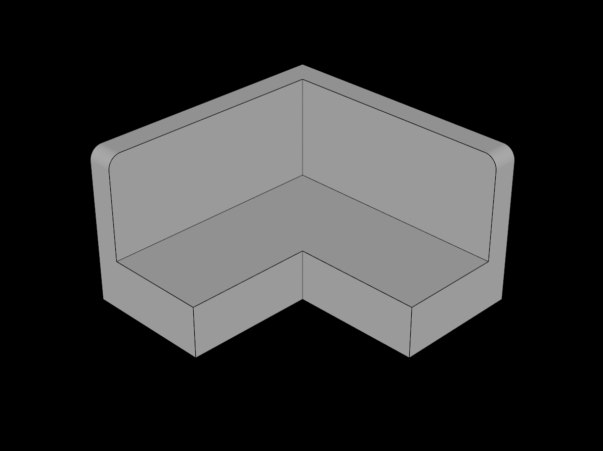 Lego Compatible (91501.dat) Panel 2 x 2 x 1 Corner with Rounded Corners ...