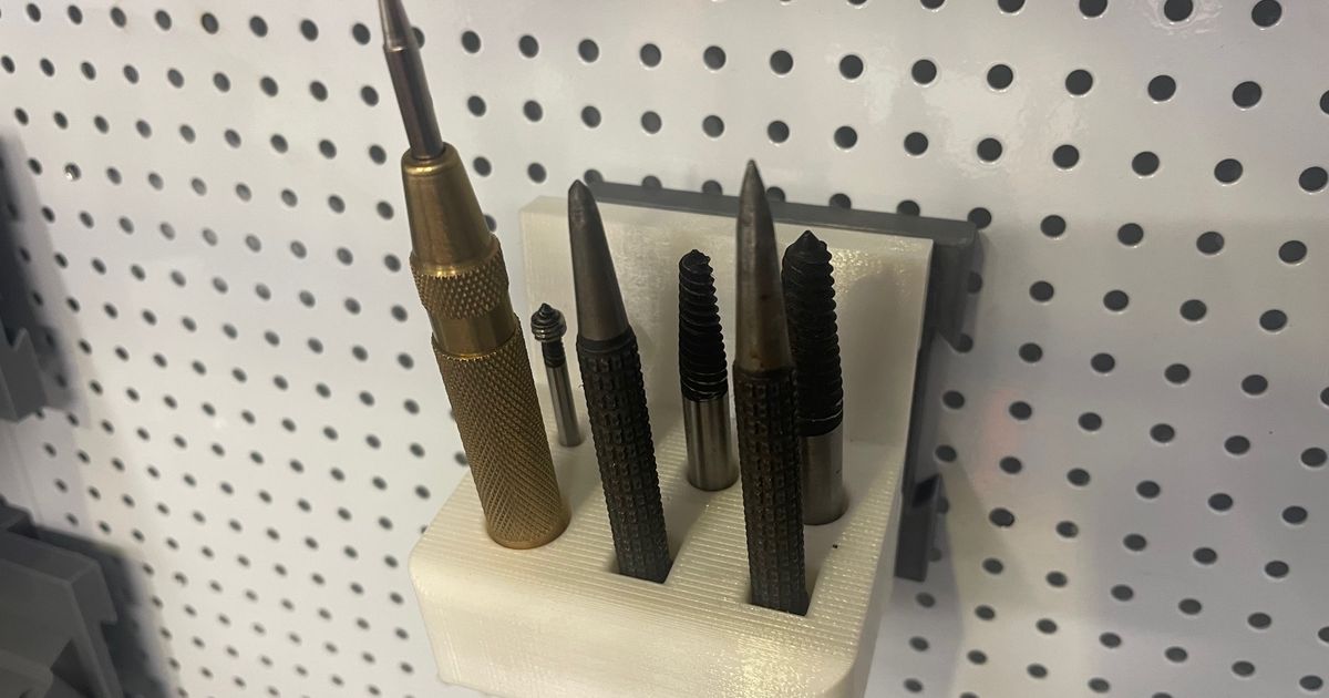 screw extractor and centre punch holder for peg board/wall mount by ...