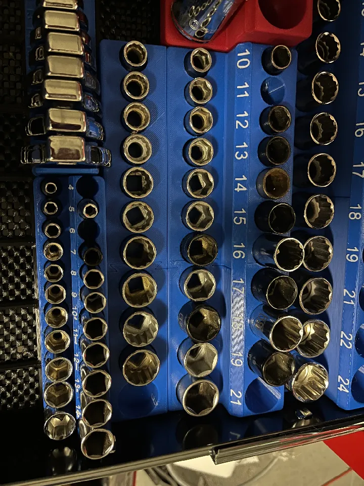 Gridfinity Space Efficient Socket Holder Piggybacks by BajaBlast ...
