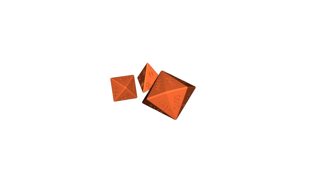 binary dice set by fskifte | Download free STL model | Printables.com