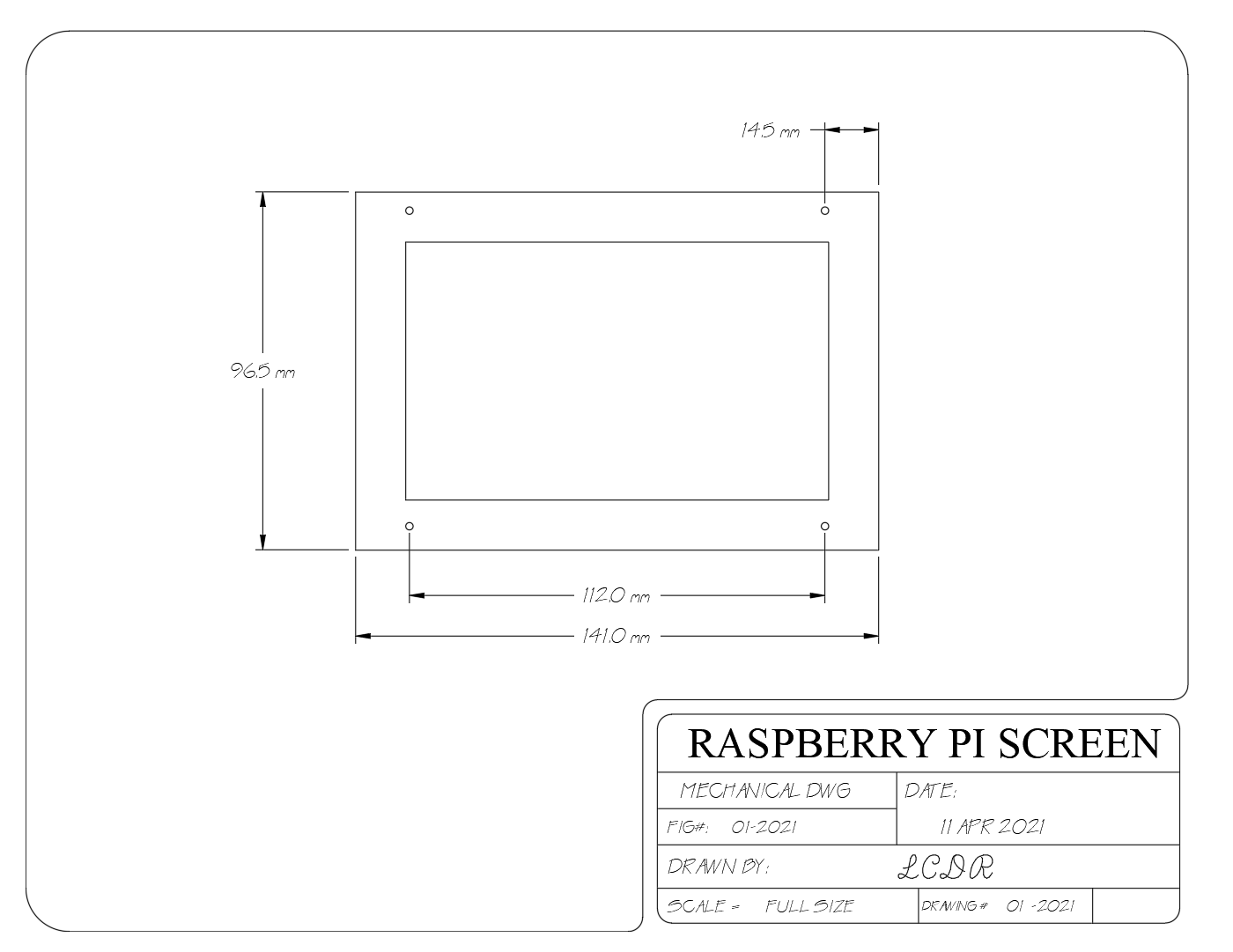 Raspberry Pi Touchscreen Monitor Border by CDR | Download free STL ...