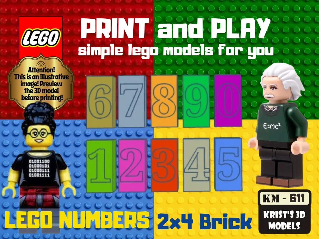 LEGO Numbers 2x4 by Mgr. Pavel Krist | Download free STL model ...