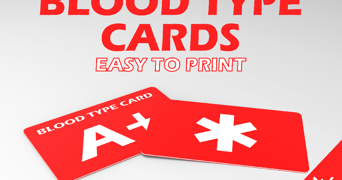 BLOOD TYPE CREDIT CARDS - (All Type's Included) von ART TOO ...