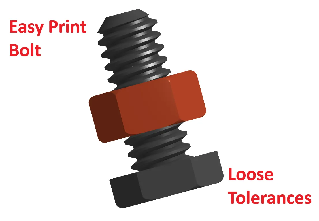 Easy Print Nut & Bolt - Loose Tolerances - No supports by Toe Jam ...