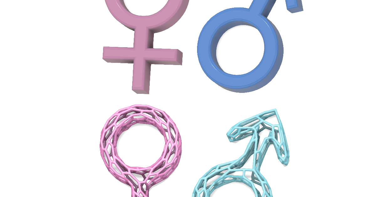 Simple And Voronoi Gendersex Symbols By Mosselini1 Download Free Stl Model