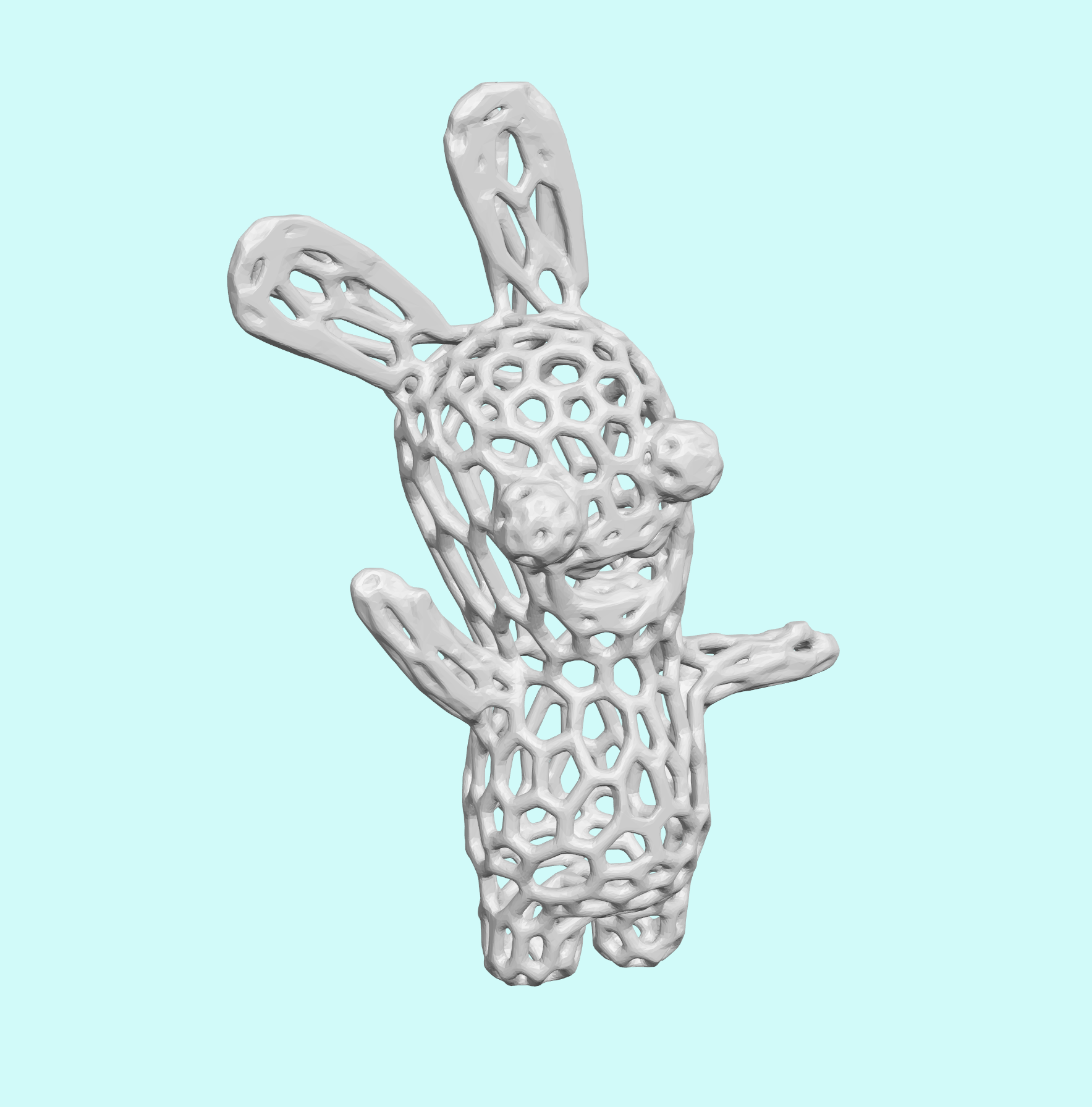 Voronoi Raving Rabbid by mosselini1 | Download free STL model ...