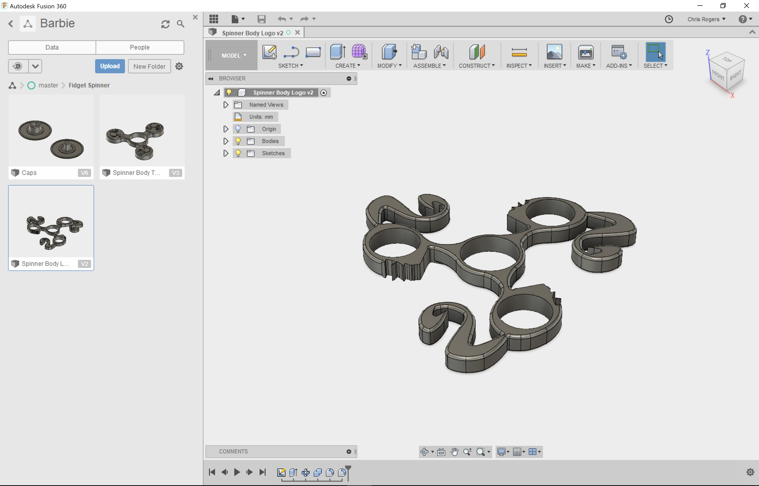 Barbie Fidget Spinner by hackoholic | Download free STL model ...