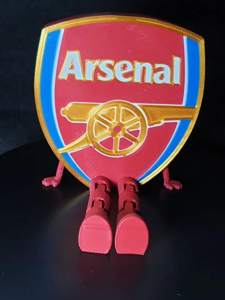 Arsenal FC shield with flexi legs by PipodV 3D | Download free STL ...