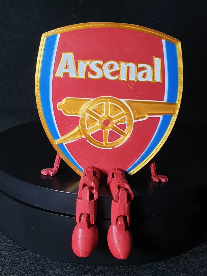 Arsenal FC shield with flexi legs by PipodV 3D | Download free STL ...