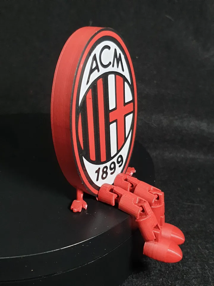 AC Milan shield with flexi legs by PipodV 3D | Download free STL model ...