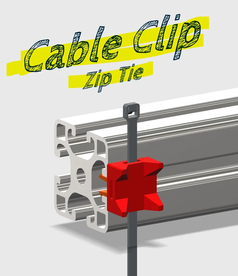 CABLE CLIP for aluminum profiles by MBLX | Download free STL model ...