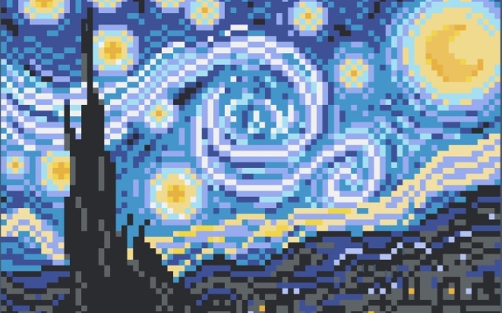 Starry Night Pixel Art by testla cyber truck | Download free STL model ...