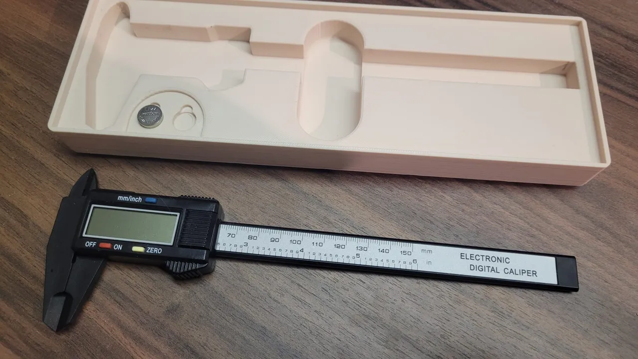 Gridfinity Caliper Holder With Battery Compartment by Shinzou ...