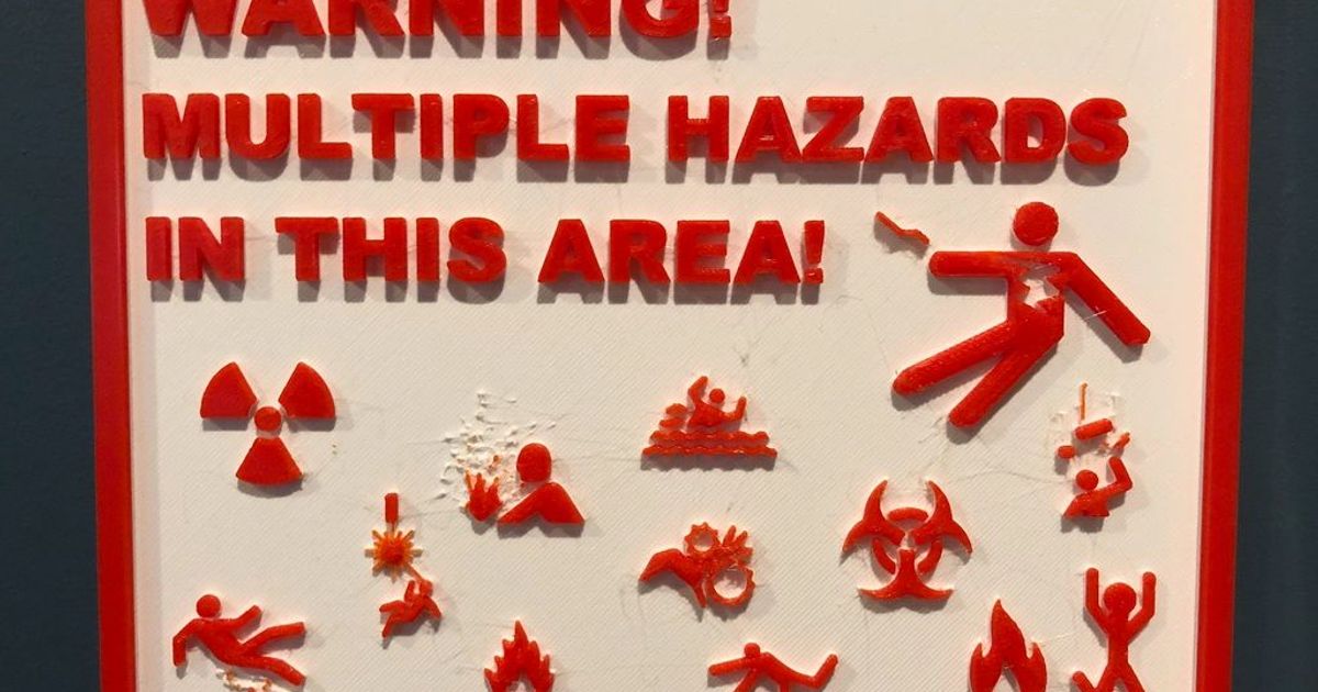 Multiple Hazards Sign by inverted1 | Download free STL model ...