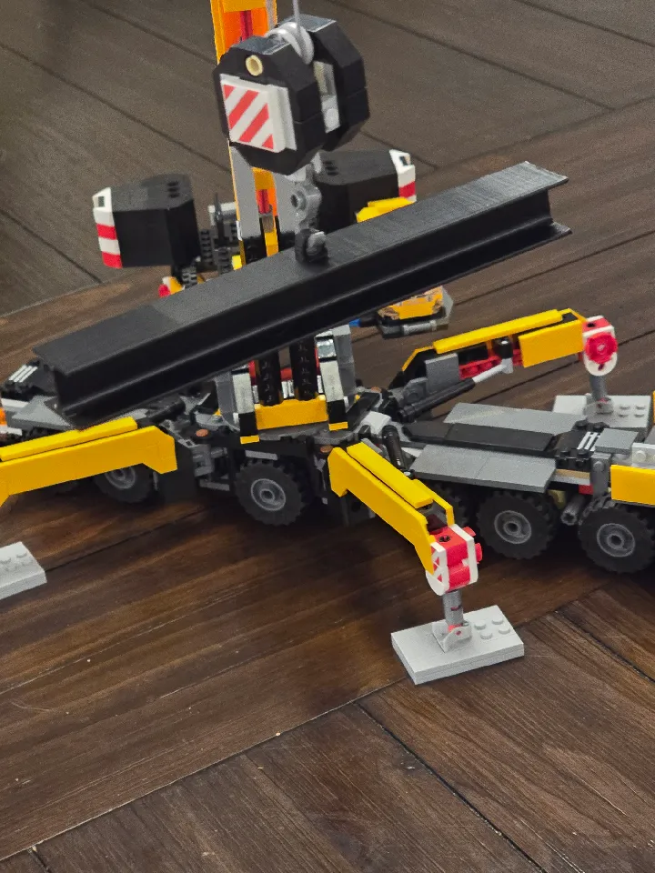 Lego Toy Crane Lifting Items - Wrecking Ball, I-Beam, Crate, Concrete ...