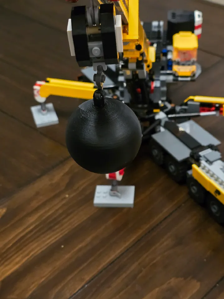 Lego Toy Crane Lifting Items - Wrecking Ball, I-Beam, Crate, Concrete ...