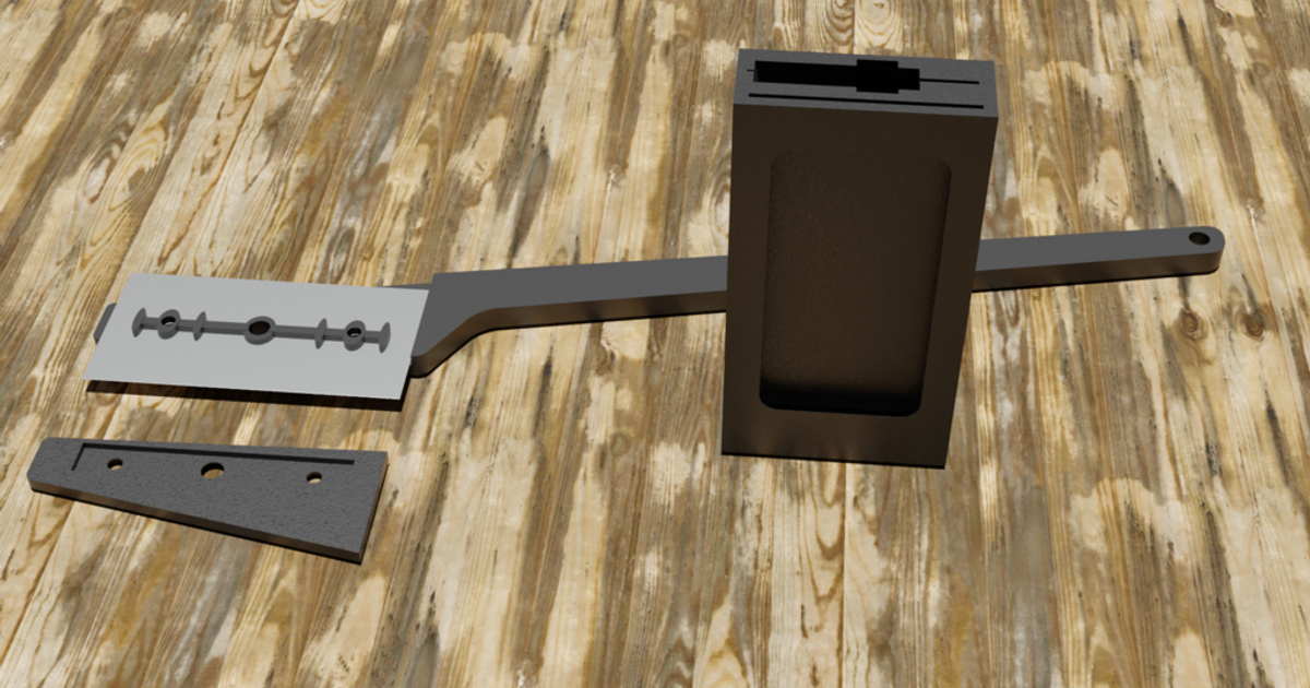 Razor blade handle with case by hrebijan | Download free STL model ...