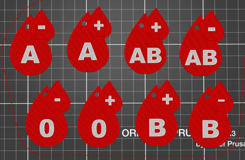 Blood type keychain by panGillos | Download free STL model | Printables.com