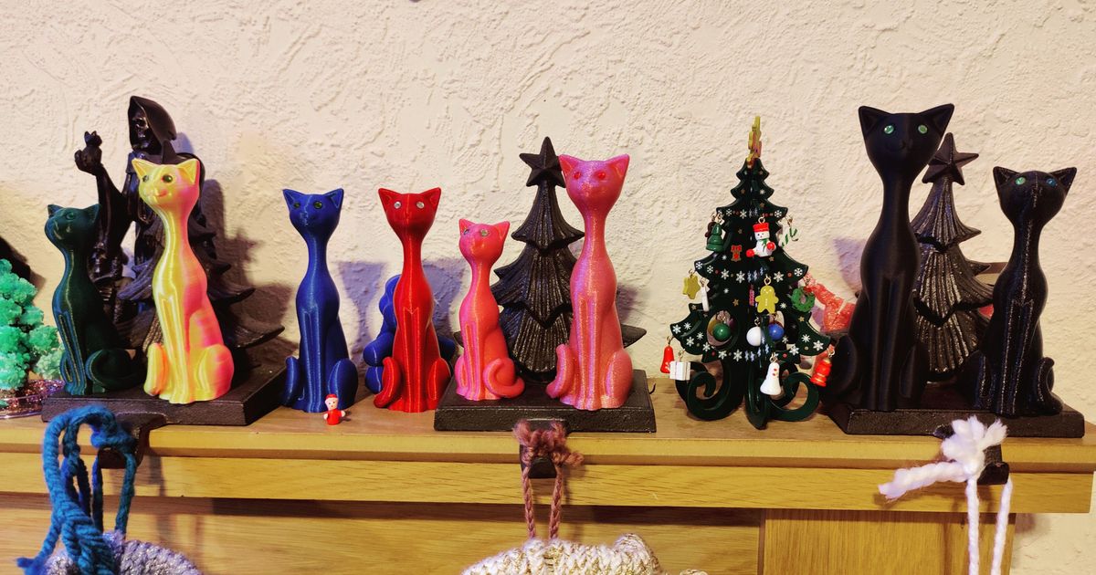 Sitting Cat Statues by Sp4rkR4t | Download free STL model | Printables.com