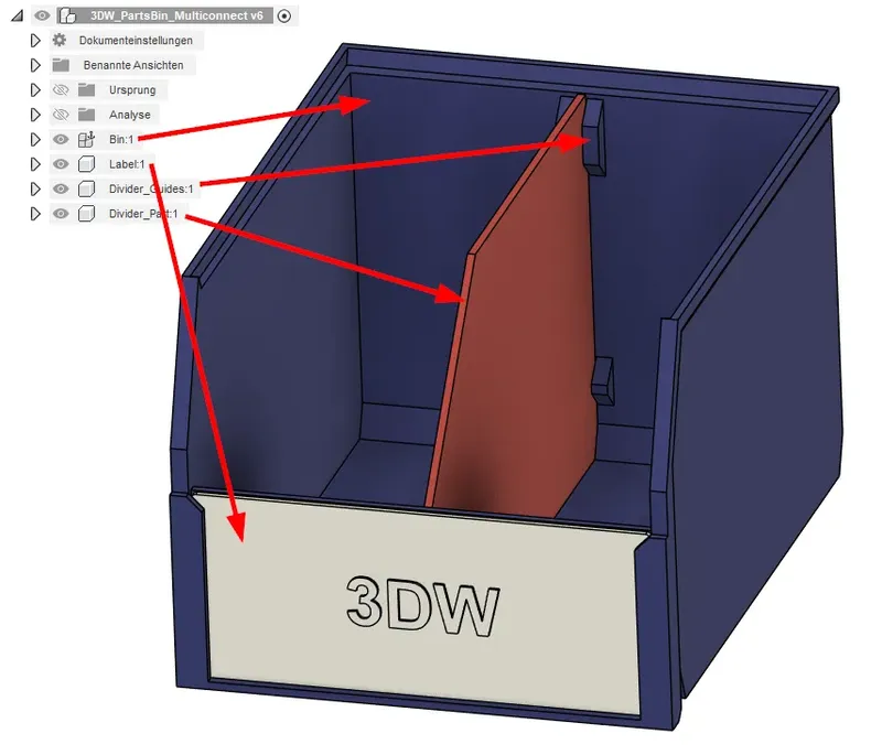 3DW Multiboard Storage Bin (Multiconnect) by drei-d-w | Download free ...
