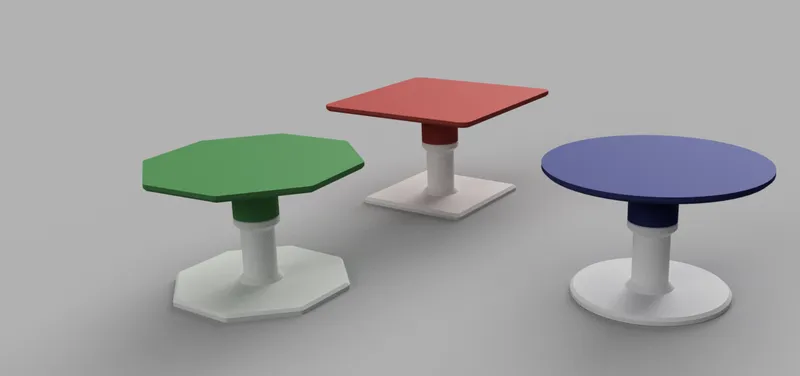 Trio of Rotating Work Tables 180mm with Height Adjustment option by ...